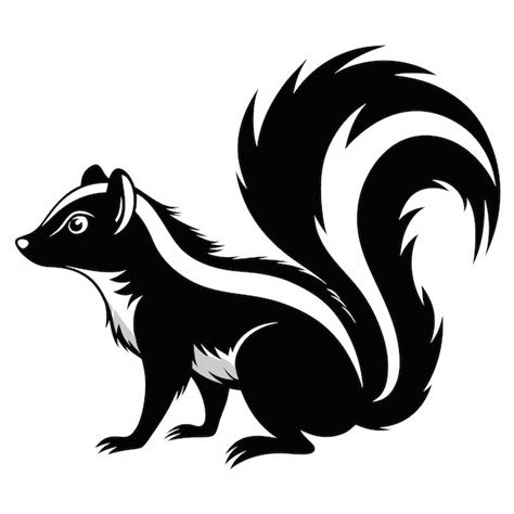 Skunksvectorsilhouettewithwhitebackground Premium Ai Generated Vector