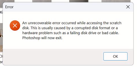 Scratch Disk Error No Disk Even Connected Adobe Community 14007733