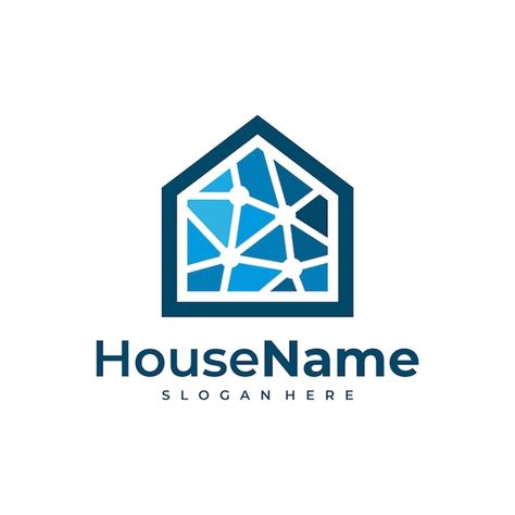 연결 도트 라인 아트 스타일 로고 디자인 벡터 크리에이 티브 아이디어 기호 기술 아이콘 템플릿 홈 기술 프리미엄 벡터