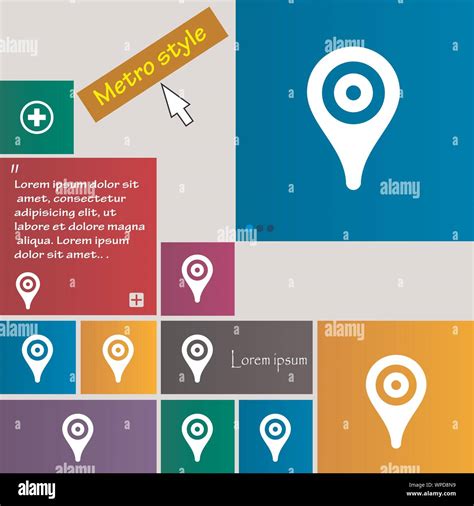 Map Pointer Gps Location Icon Sign Metro Style Buttons Modern