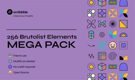 Brutalist Mega Pack 256 Elements Figma