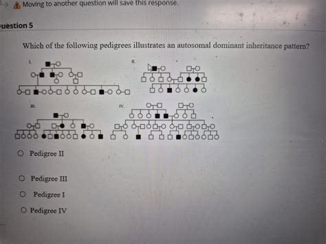 Solved Uestion 5which Of The Following Pedigrees Illustrates