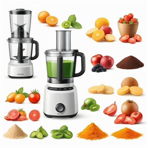 Food Processor Vector Set White Background Isolated A High Premium Ai Generated Vector
