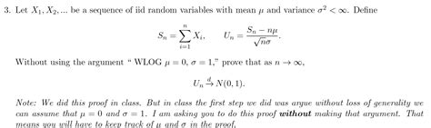 Solved Let X X Be A Sequence Of Iid Random Chegg