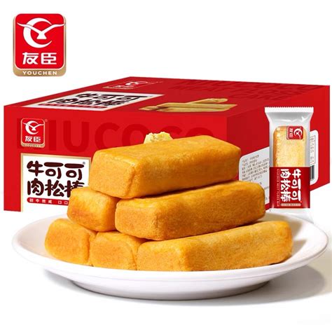 友臣肉松棒礼盒2500g装整箱5斤营养早餐糕点面包正宗25kg原味饼虎窝淘