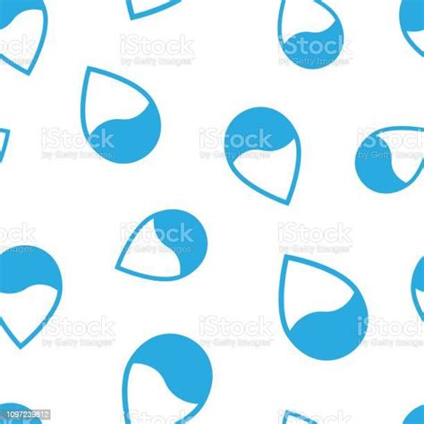 워터 드롭 아이콘 완벽 한 패턴 배경입니다 빗방울 벡터 일러스트입니다 드롭릿 물 Blob 기호 패턴입니다 겨울에 대한 스톡 벡터 아트 및 기타 이미지 Istock