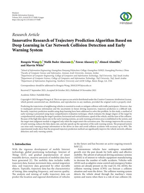 Pdf Innovative Research Of Trajectory Prediction Algorithm Based On