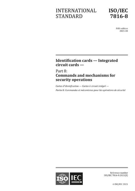 Isoiec 7816 82021 Iec Standards Vde Publishing House