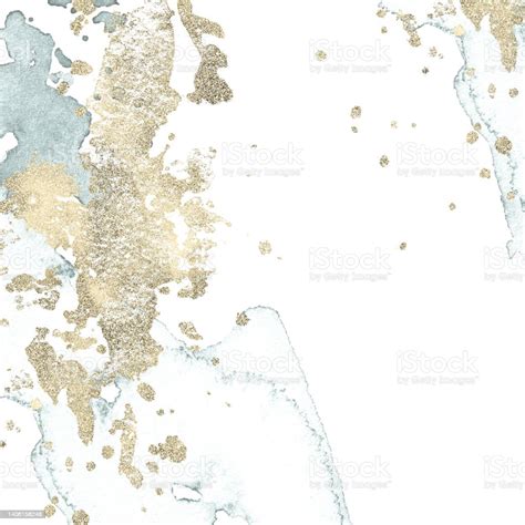 수채화 추상적 인 파란색 얼룩과 금 먼지 스플래시 요소 결혼식 또는 소셜 미디어 배경 디자인을위한 템플릿 결혼식에 대한 스톡 벡터 아트 및 기타 이미지 Istock