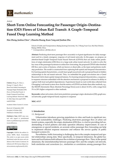 Pdf Short Term Online Forecasting For Passenger Origindestination