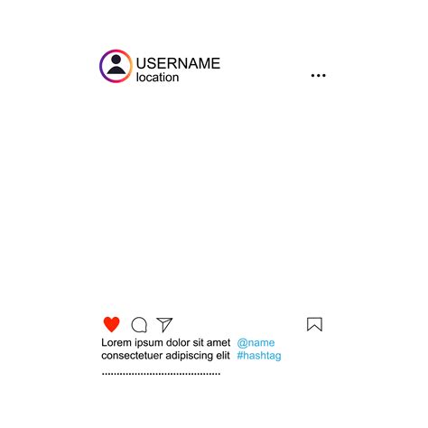 รูปพื้นหลังการออกแบบกรอบโพสต์หน้า Instagram เวกเตอร์ Png โพสต์อินสตาแกรม จำลองหน้าอินสตาแกรม