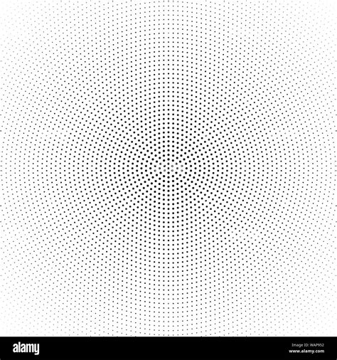 Geometric Monochrome Halftone Circular Dot Pattern Background Black And White Abstract Vector