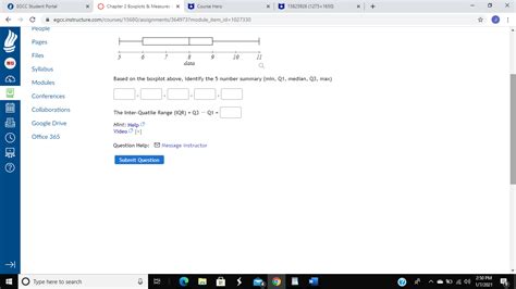 Solved Based On The Boxplot Above Identify The 5 Number Summary Min