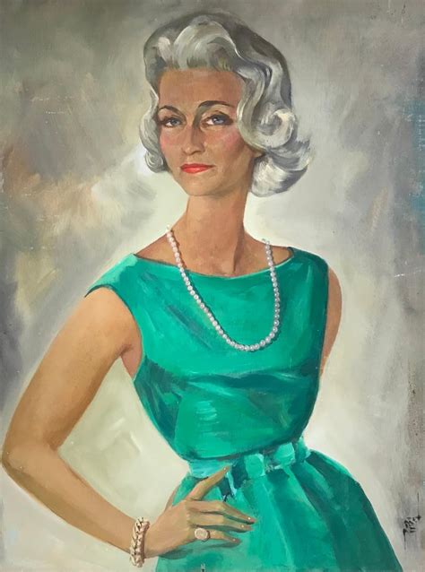 20th Century French School Huge 1960s French Signed Oil Portrait Of