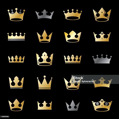 로얄 크라운 고 대 엠 블 럼 요소 집합입니다 전 령 벡터 디자인 요소 컬렉션입니다 레트로 스타일 레이블 문장 학 로고입니다 골동품에 대한 스톡 벡터 아트 및 기타 이미지