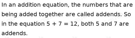 Solved In The Equation 5 7 12 What Is An Addend [math]