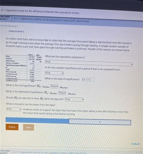 Solved An Online Math Tutor Service Would Like To Claim That