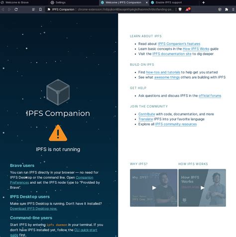 Unable To Connect To Api Of Brave Node · Issue 983 · Ipfsipfs Companion · Github