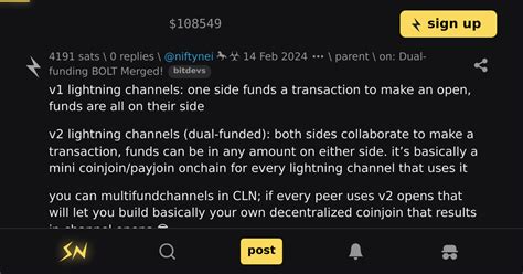Reply On Dual Funding Bolt Merged Stacker News ~bitdevs