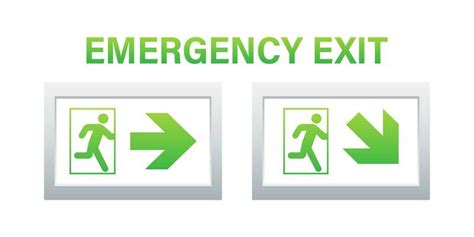 Emergency Exit Sign Vector Art Icons And Graphics For Free Download