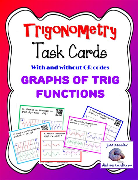 Transformations Of Graphs Of Trig Functions Task Cards Qr Math School Gcse Math Trigonometry