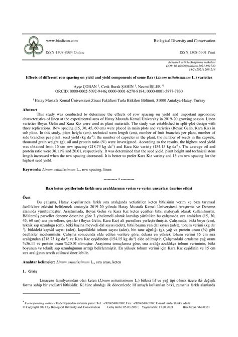 Pdf Effects Of Different Row Spacing On Yield And Yield Components Of