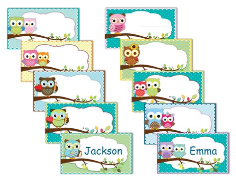 Owl Name Tags Printable Free