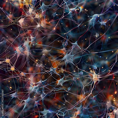 Illustration Showing A Complex Neural Network Architecture For Ai And