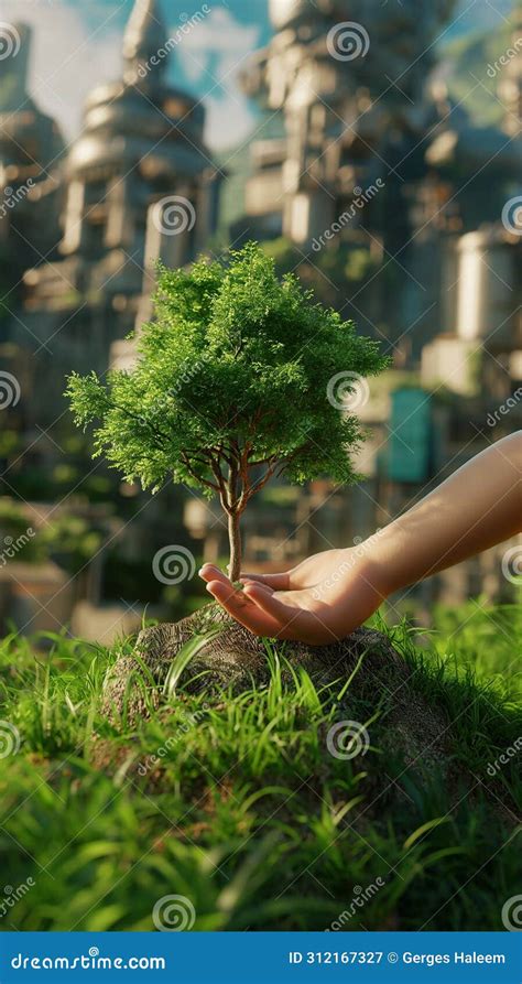 Person Holding Small Tree In Hand Stock Illustration Illustration Of Earth Horticulture
