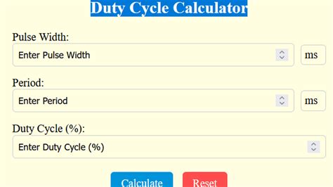 Duty Cycle Calculator Radar Frequency Pulse Width