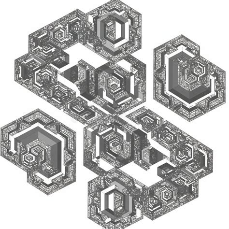 intricate geometric design featuring a complex arrangement of hexagonal