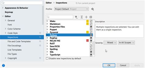 Code Inspections PyCharm