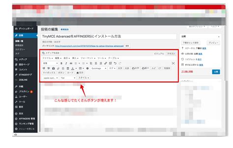 Tinymce Advancedをaffinger5で便利に使う手順 マゴノテック