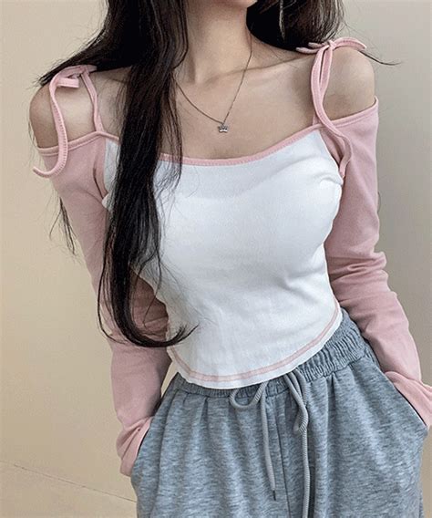 러블리데일리 여리여리 리본 배색 나그랑티 Tt30662 에이블리