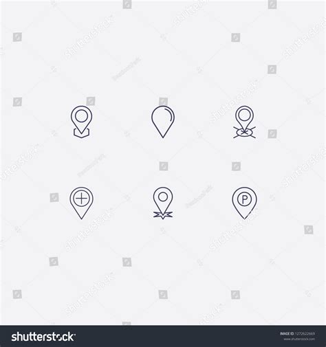 Outline Map Location Icon Vector Illustration Stock Vector Royalty Free 1272622669 Shutterstock