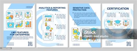 Lms Features For Enterprise Brochure Template Stock Illustration Download Image Now Catalog