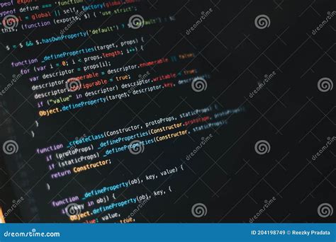 Software Or Programing Code Display Close Up Use For Tech Background