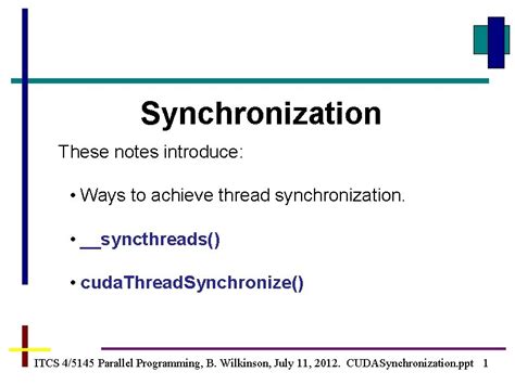 Synchronization These Notes Introduce Ways To Achieve Thread