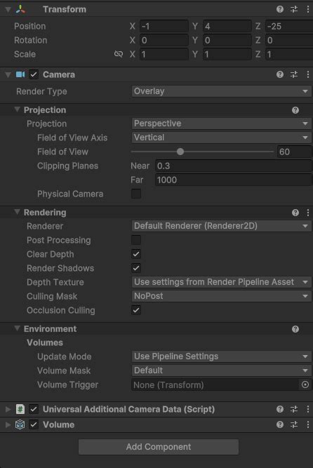 Cant Make A Post Process Overlay Camera Unity Engine Unity Discussions