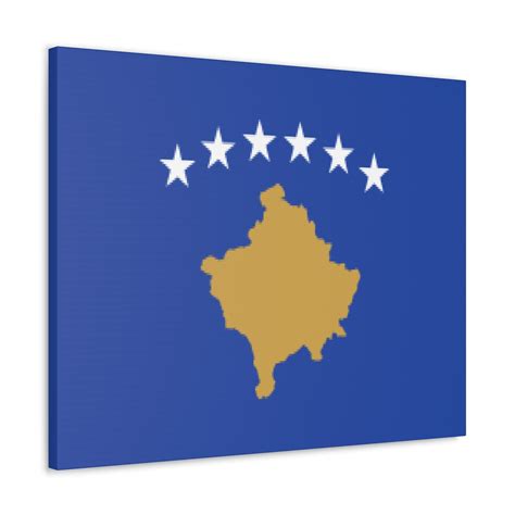 Kosovo Country Flag Canvas Vibrant Wall Art Unframed Home Decor