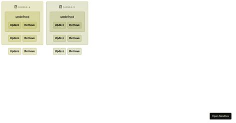 Reactive Cookie Store Codesandbox