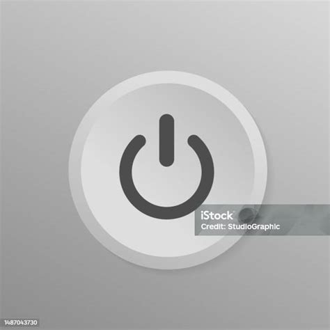 흰색 배경에 전원 단추 아이콘입니다 배너 사이트용 웹 단추입니다 켜기 끄기 아이콘 인터페이스 벡터 그림 3차원 형태에 대한 스톡 벡터 아트 및 기타 이미지 Istock