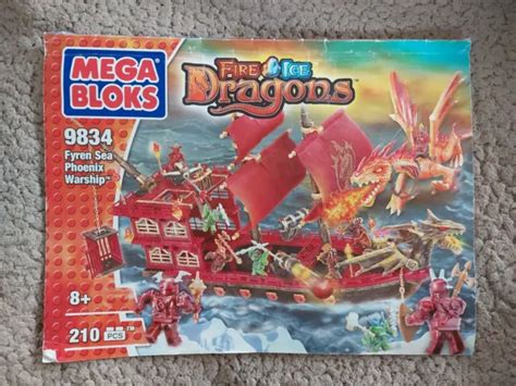 MEGA BLOKS DRAGONS 9834 Fire Ice Phoenix Warship Instruction Building Manual EUR 11 73 PicClick DE