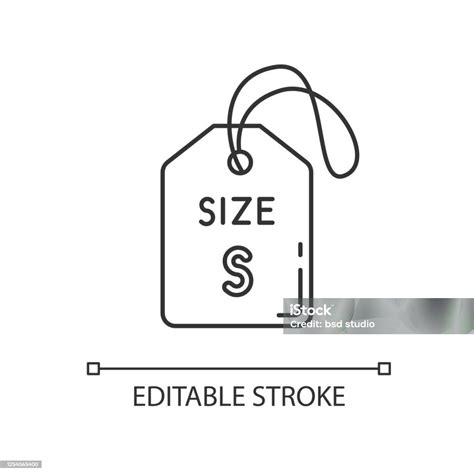 작은 크기 레이블 픽셀 완벽한 선형 아이콘 얇은 선 사용자 정의 일러스트레이션 의류 매개 변수 설명 윤곽 기호 S 문자로 태그합니다 벡터 격리 된 윤곽선 도면입니다 편집