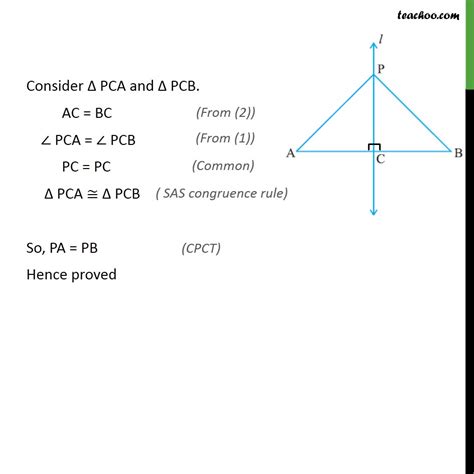 Example 2 AB Is A Line Segment And Line L Is Perpendicular Example