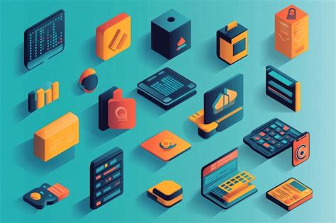 Isometric Graphic Design Abstract Premium Ai Generated Image