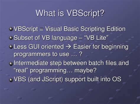 Ppt Windows Script 101 Powerpoint Presentation Free Download Id459235