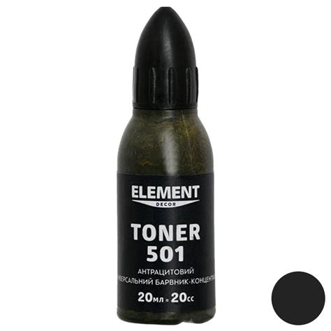 Купить Покрытие декоративное Element Toner 501 20 мл антрацитовый в Украине — ОЛДИ