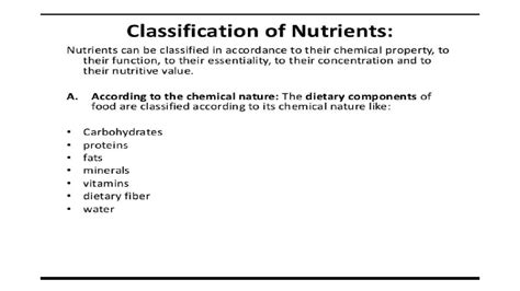 Solution Classification Of Nutrients Studypool