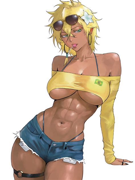 Bion Insomn Bion Tier Harribel Bleach Highres Abs Bare Shoulders Blonde Hair Brazilian